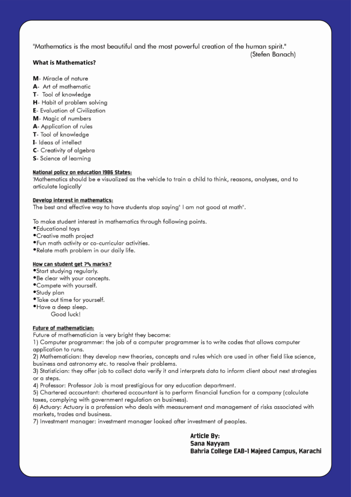 Mathematics competition – FSP