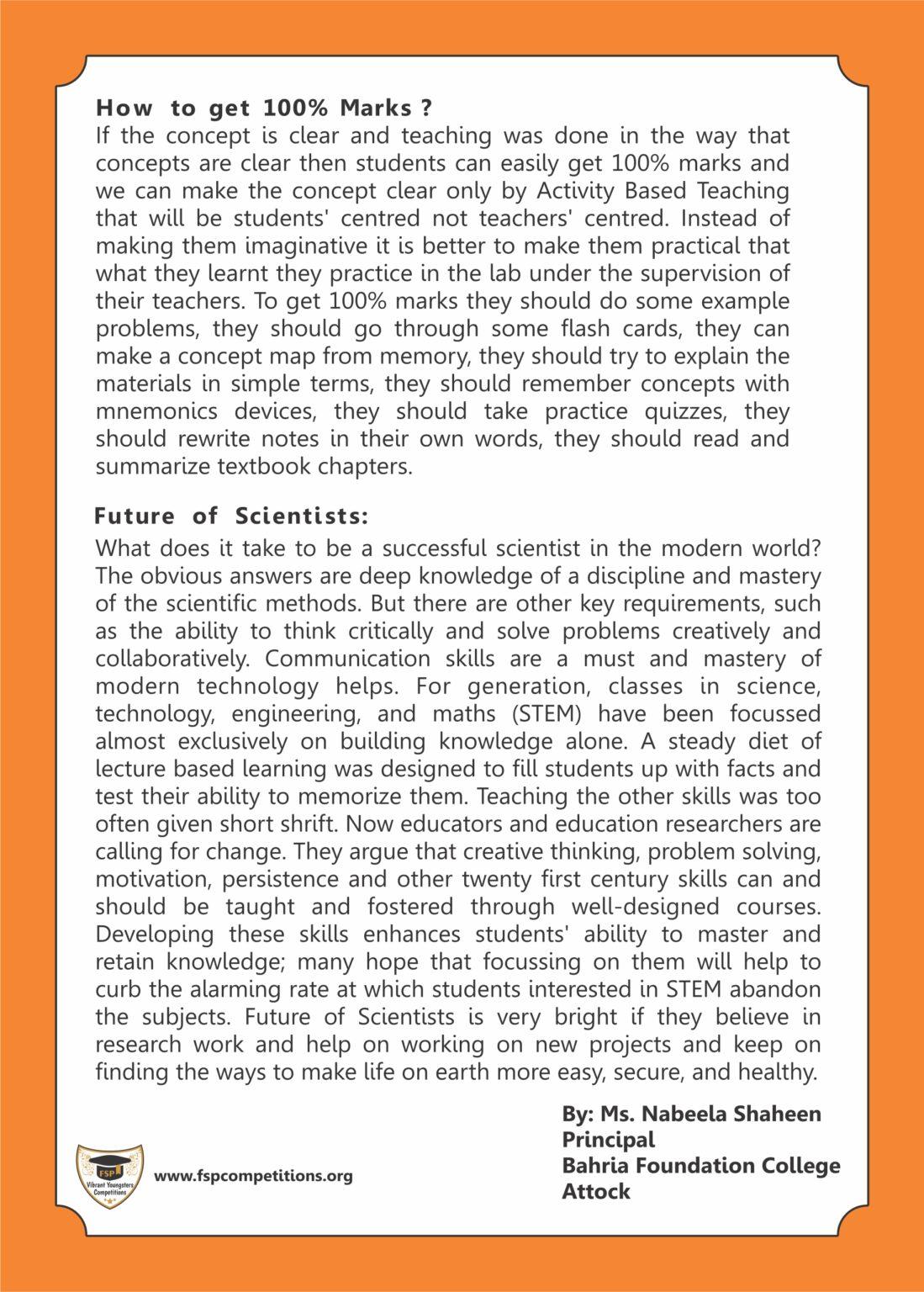 Science Contest – FSP