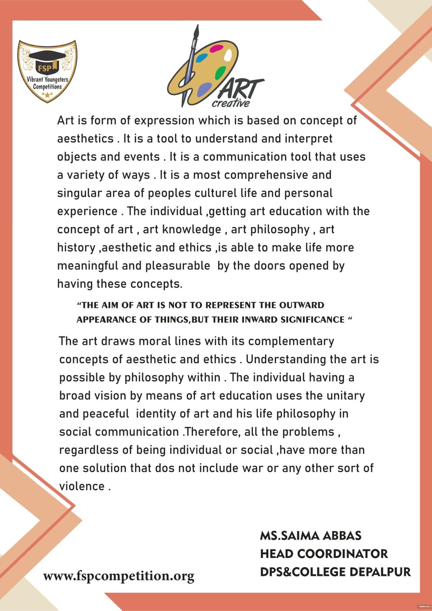 ART AND CREATIVE WRITING CONTESTS (Vol-18) 2025 – FSP