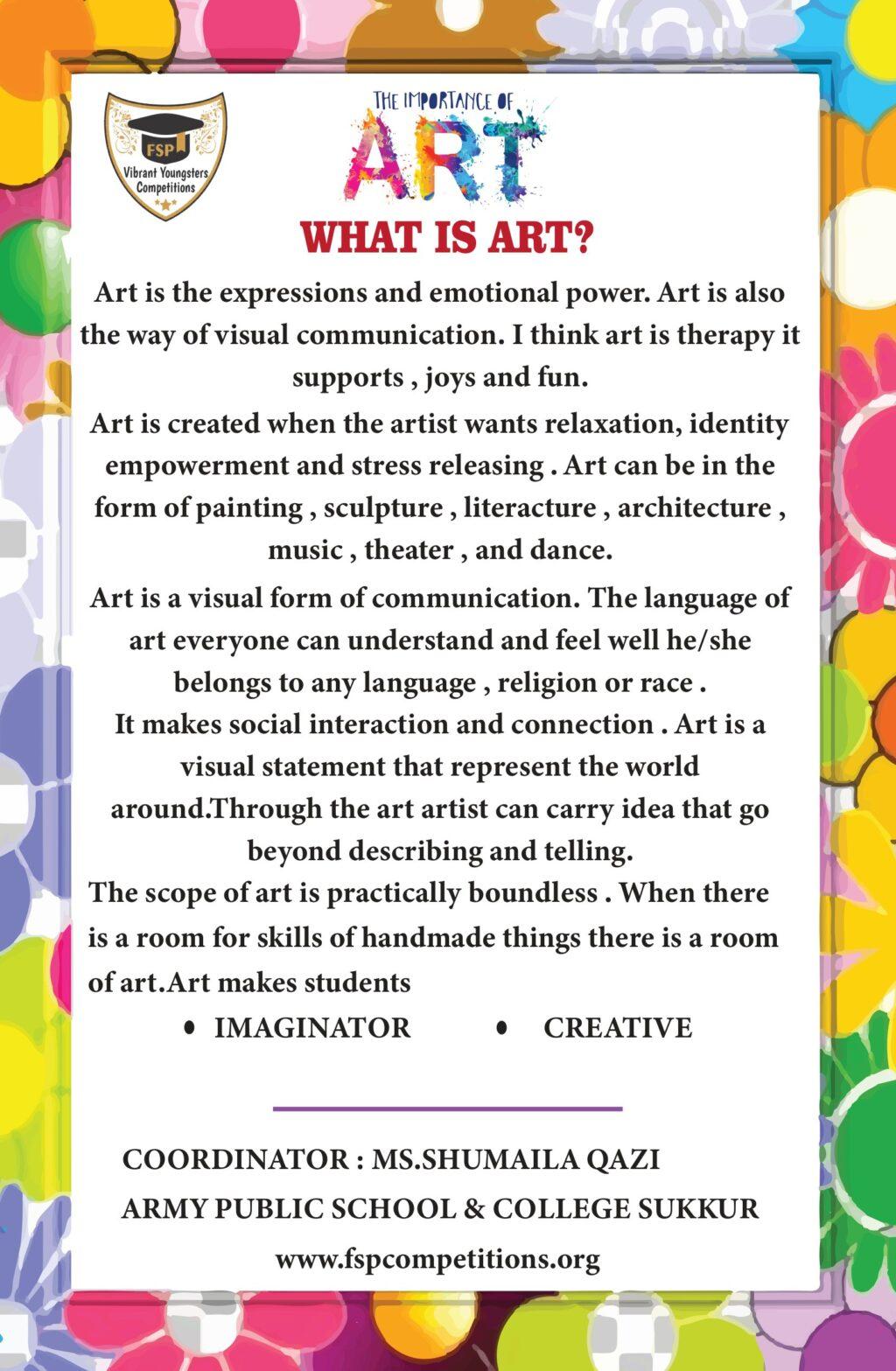 ART AND CREATIVE WRITING CONTESTS (Vol -22) 2026 – FSP