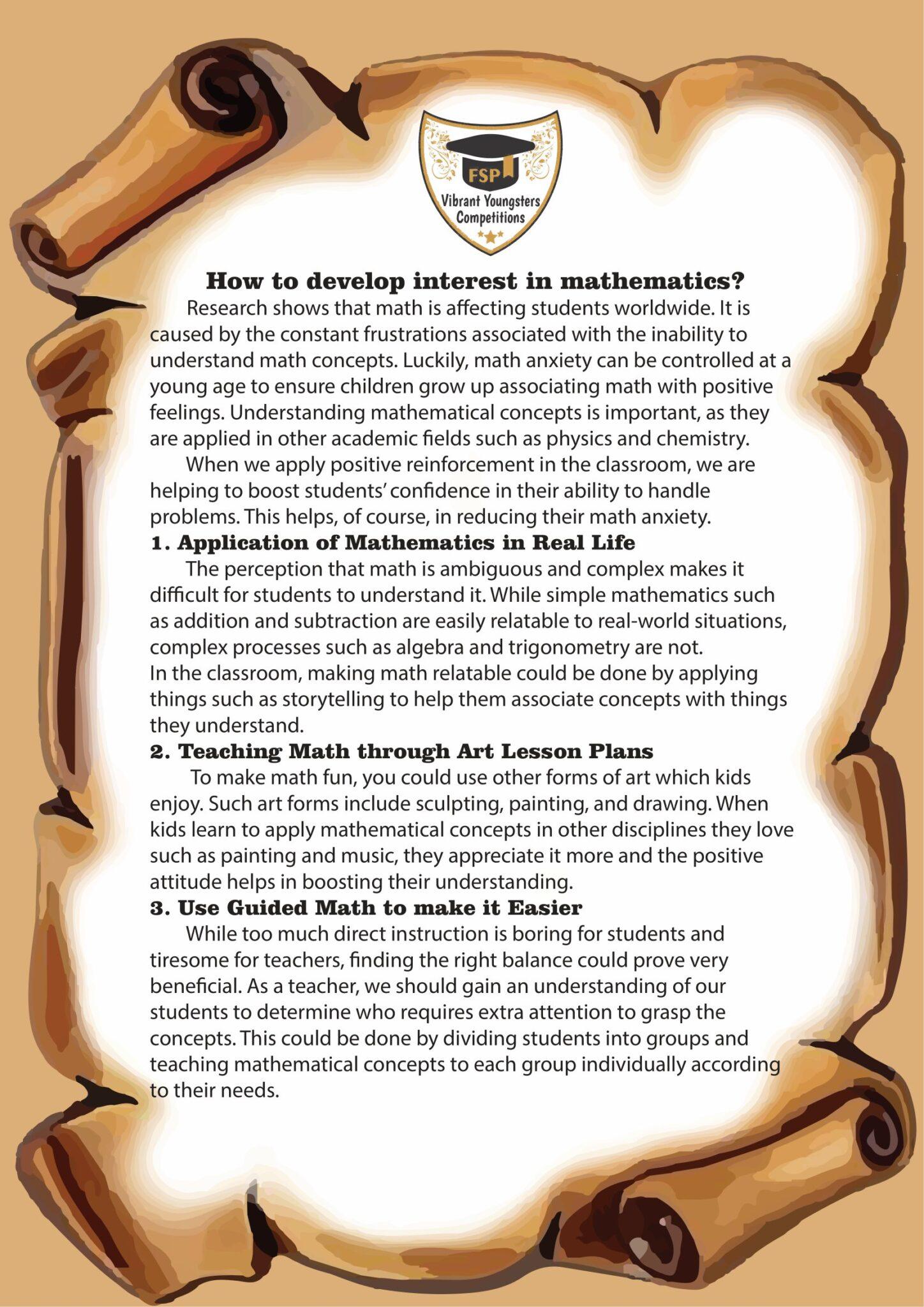 Mathematics Contest – FSP