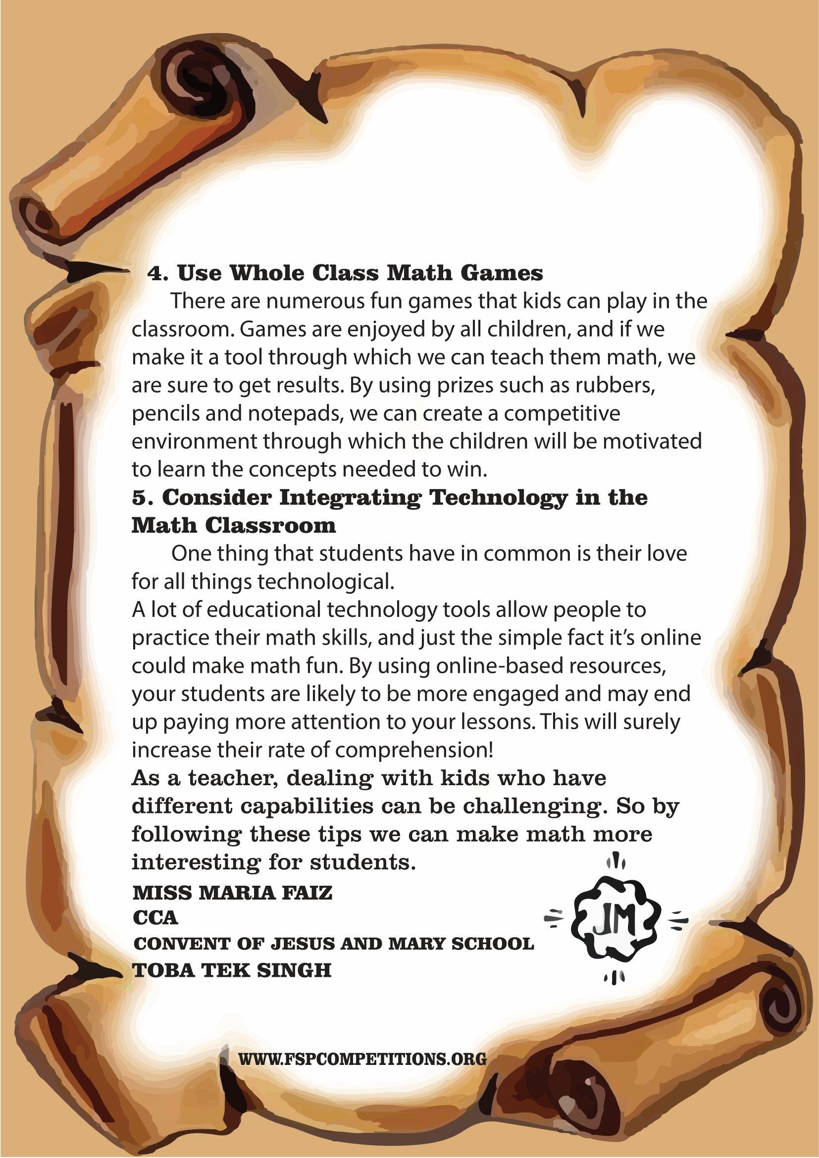 Mathematics Contest – FSP